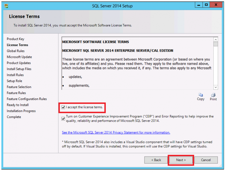 Cài đặt SQL Server 2014 bản mới nhất